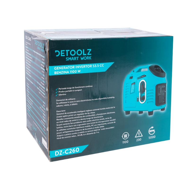 Generator curent electric Detoolz Smart, 1100W, 5000 RPM, 4 timpi, 14 ...