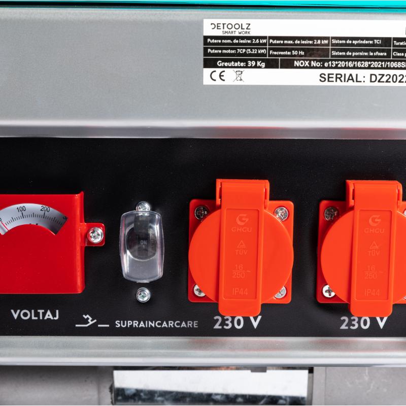 Generator curent electric Detoolz Smart, 2800W, 3000 RPM, 4 timpi, 39 ...