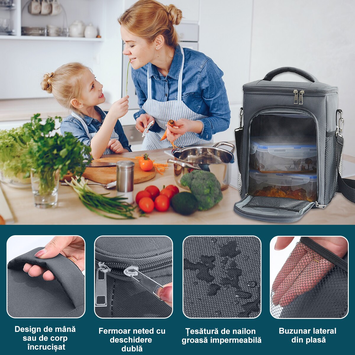 Geanta termica pentru masa, SDLOGAL termoizolanta Cooler Bag ...