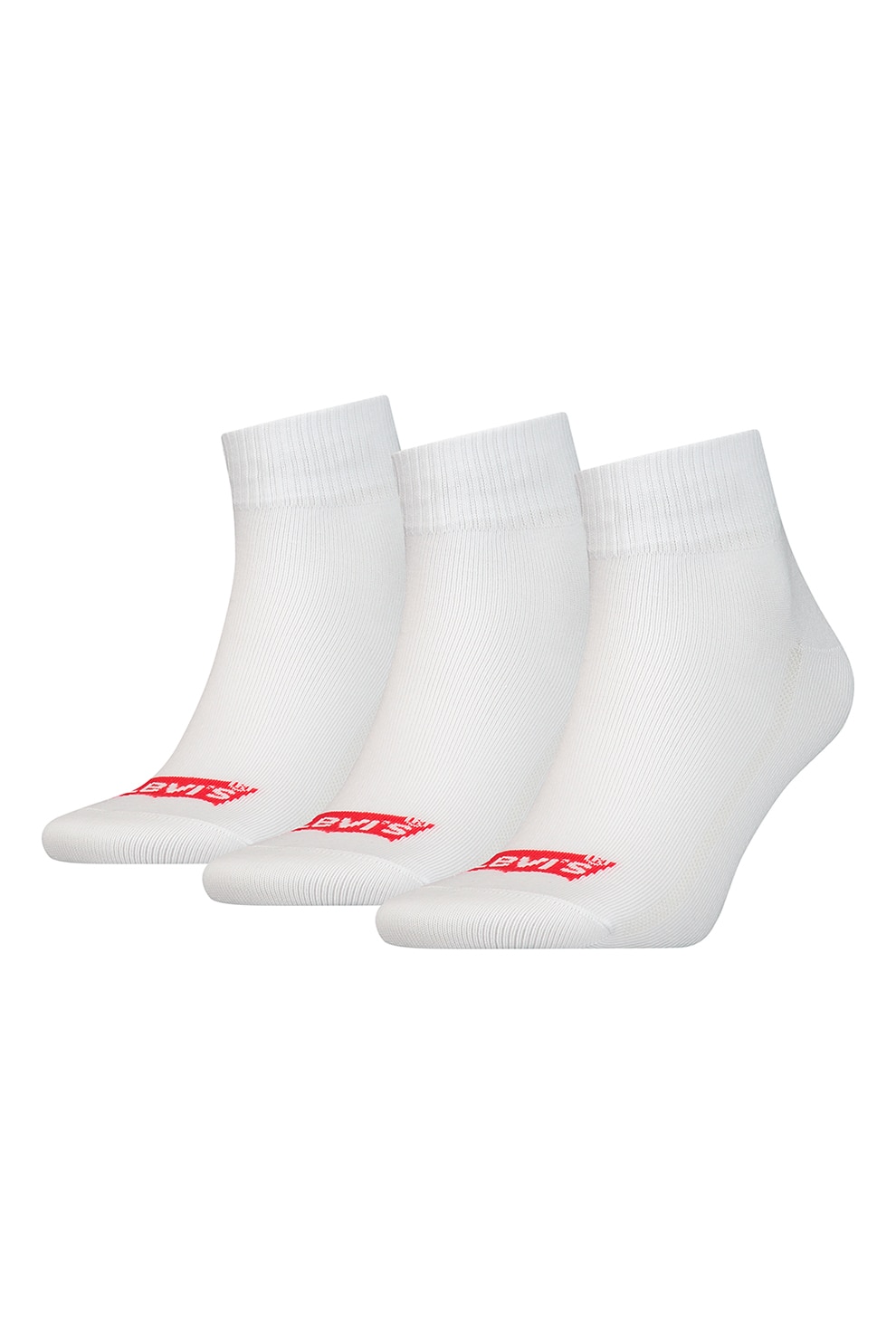 Levi's, Set de sosete scurte - 3 perechi, Rosu, Alb, 39-42 - eMAG.ro