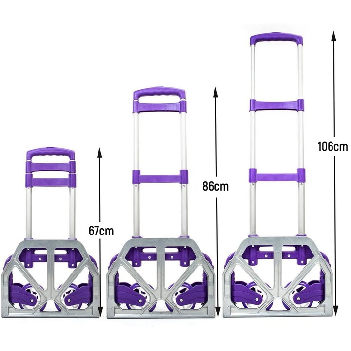 Carucior multifunctional pliabil cu platforma si roti max 70kg ...