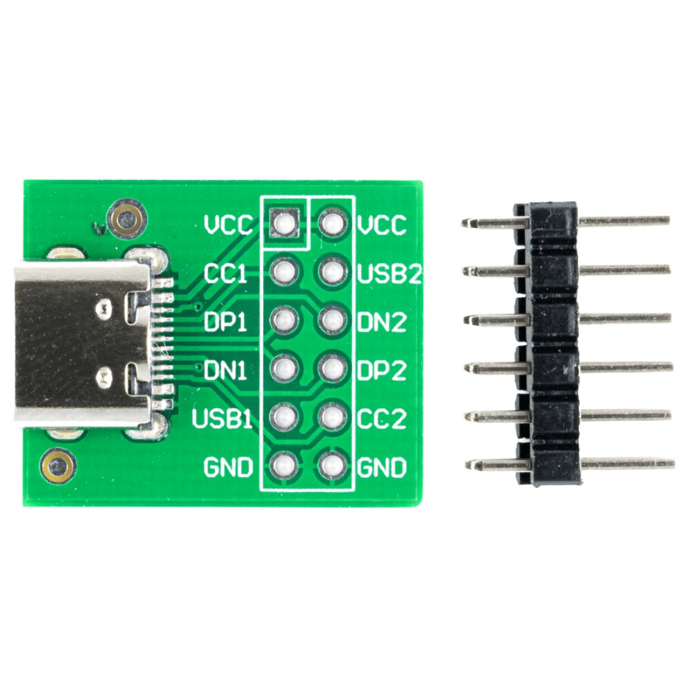 Modul control USB-C, Plastic/Metal, 22x18x5 mm, Verde/Argintiu - eMAG.ro