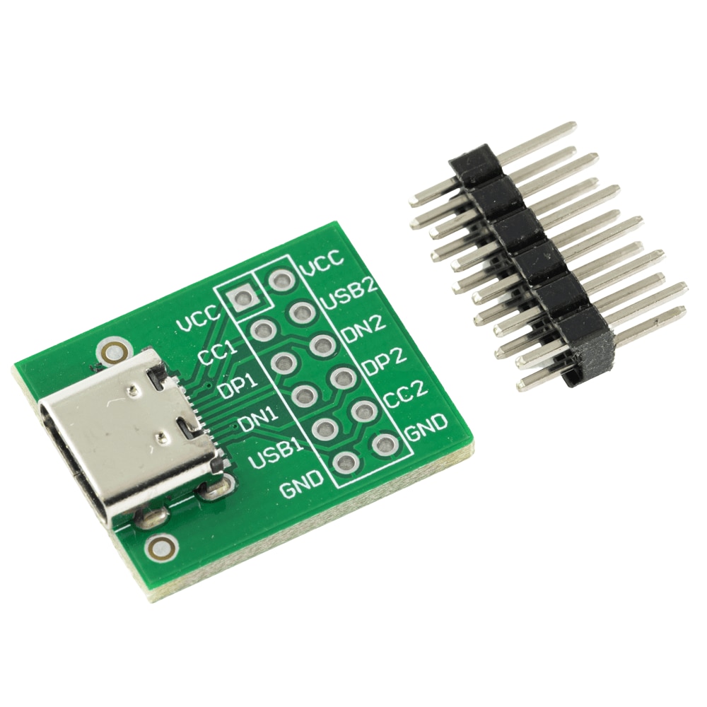 Modul control USB-C, Plastic/Metal, 22x18x5 mm, Verde/Argintiu - eMAG.ro