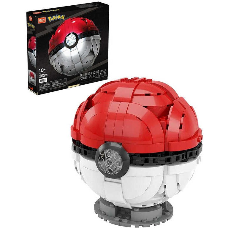 Set constructie, Pokemon Jumbo, Pokeball, Plastic, 13cm, 303 piese ...