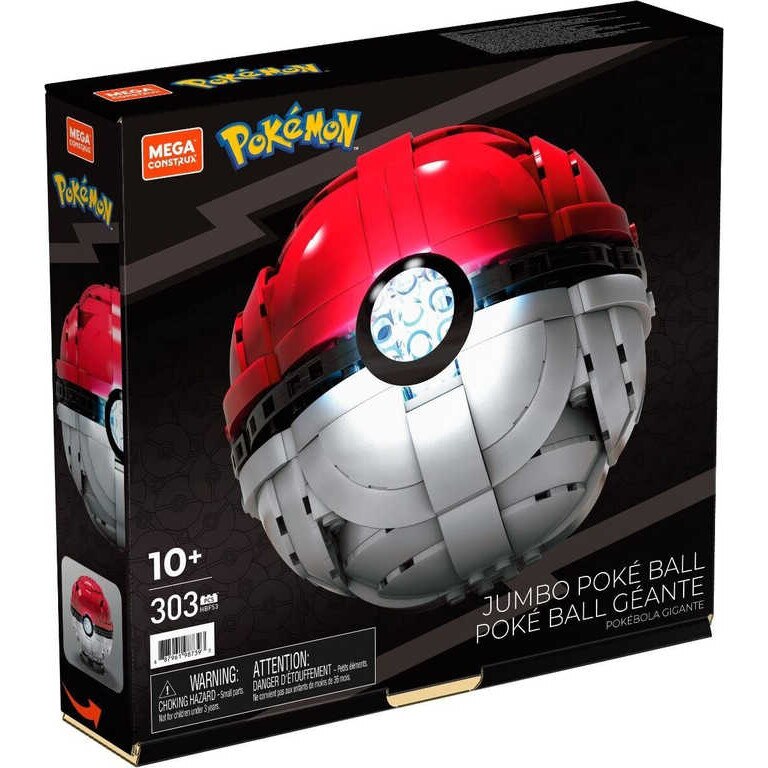 Set constructie, Pokemon Jumbo, Pokeball, Plastic, 13cm, 303 piese ...