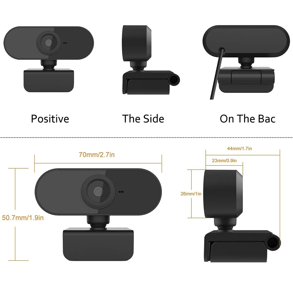 Camera web, 1080P, Cu microfon, USB, Negru - eMAG.ro