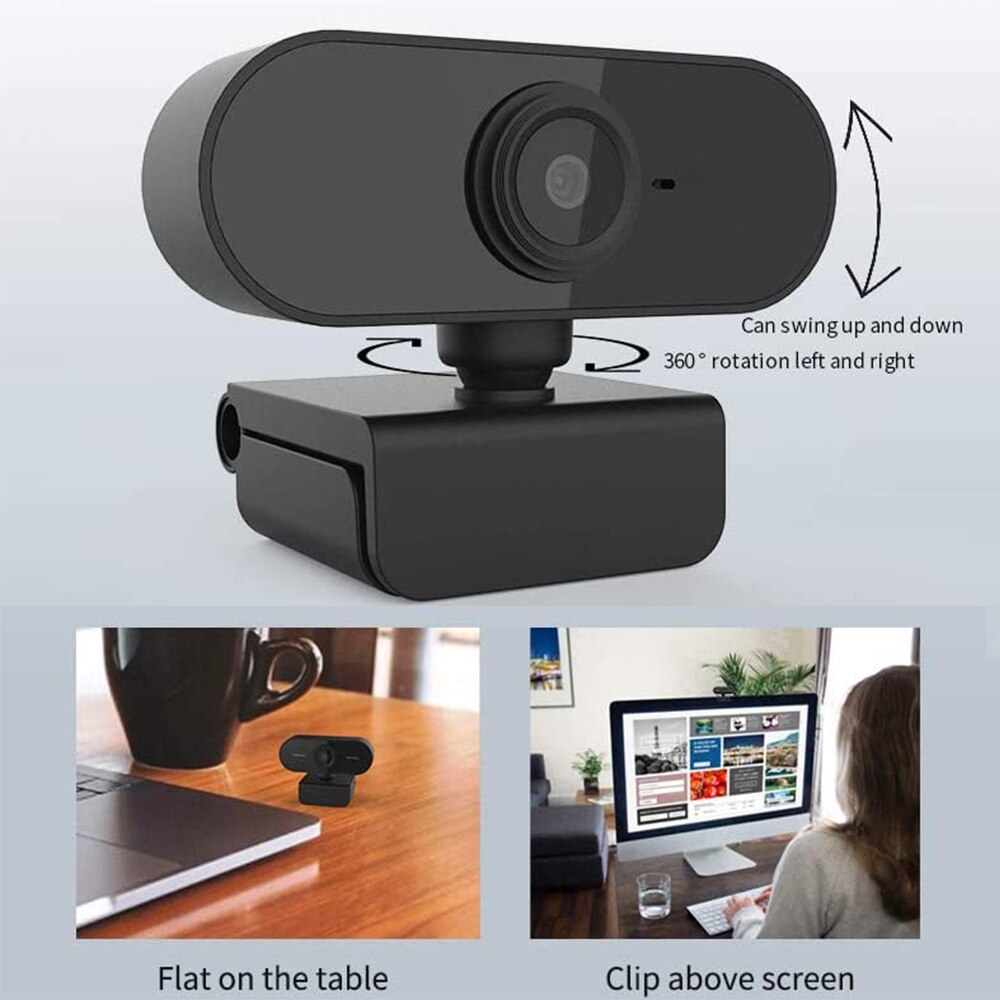 Camera web, 1080P, Cu microfon, USB, Negru - eMAG.ro