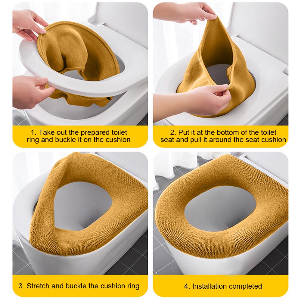 Husa pentru colac WC, Textil, Portocaliu - eMAG.ro