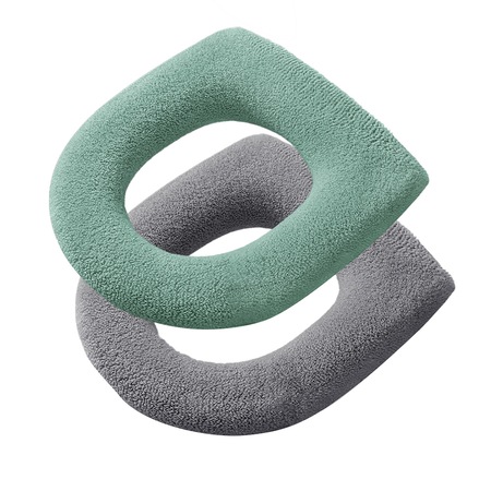 Set de 2 huse colac WC, Plus, Verde/Gri - eMAG.ro