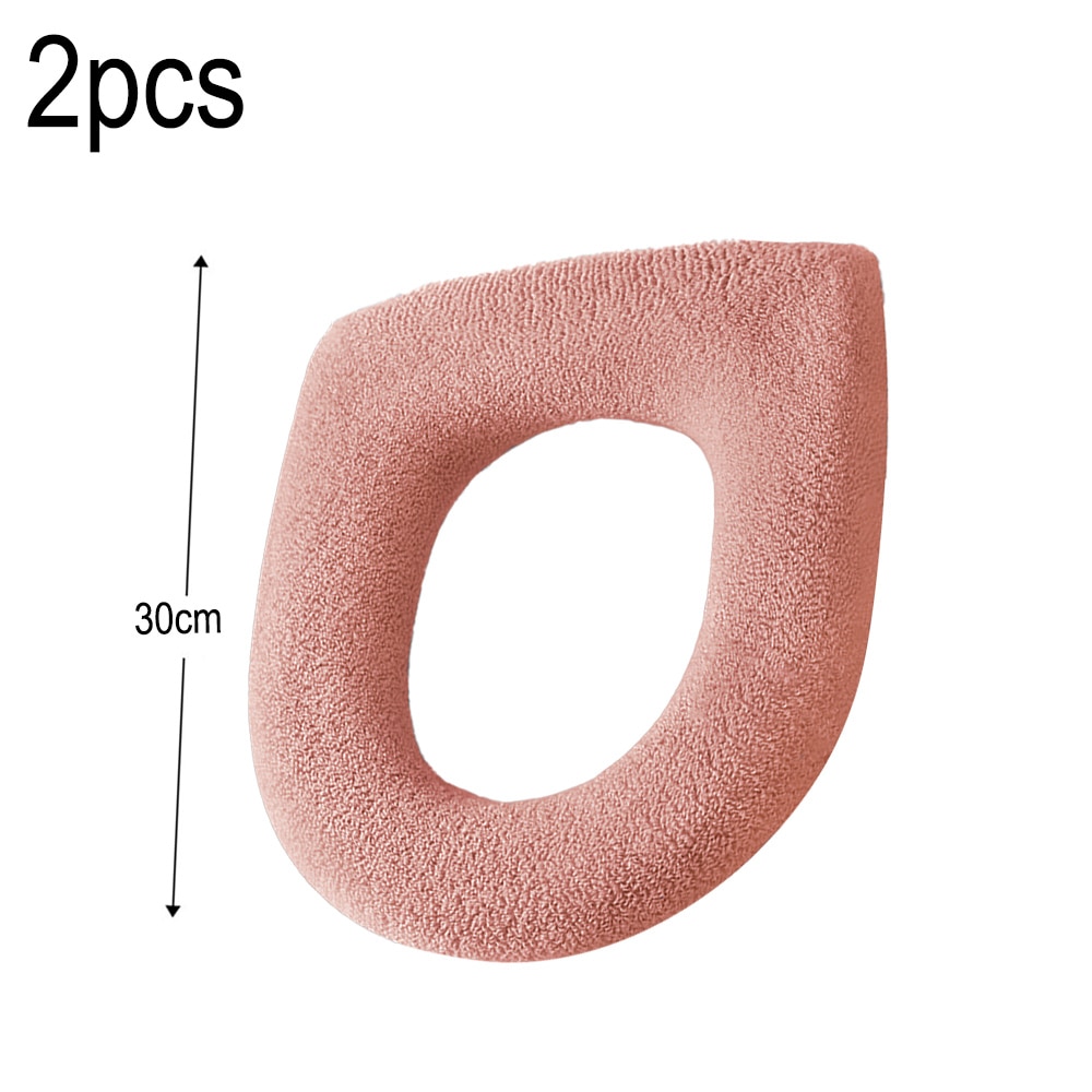 Set de 2 huse colac WC, Textil, Bej/Roz - eMAG.ro