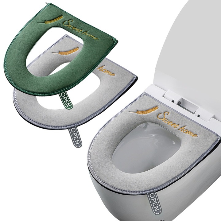 Set 2 huse colac WC Cozevdnt, Poliester, 37x43cm, Multicolor - eMAG.ro