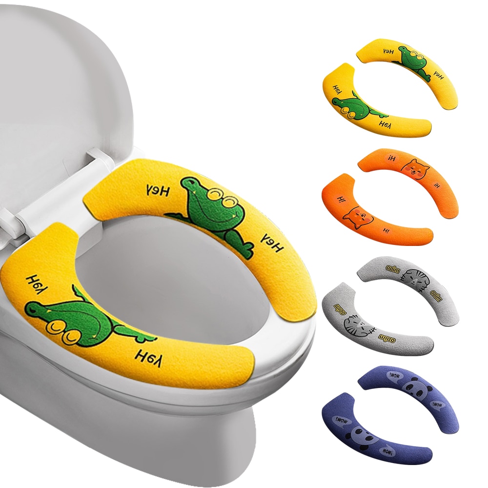 Set 4 perechi huse colac WC Cozevdnt, Poliester, Multicolor - eMAG.ro