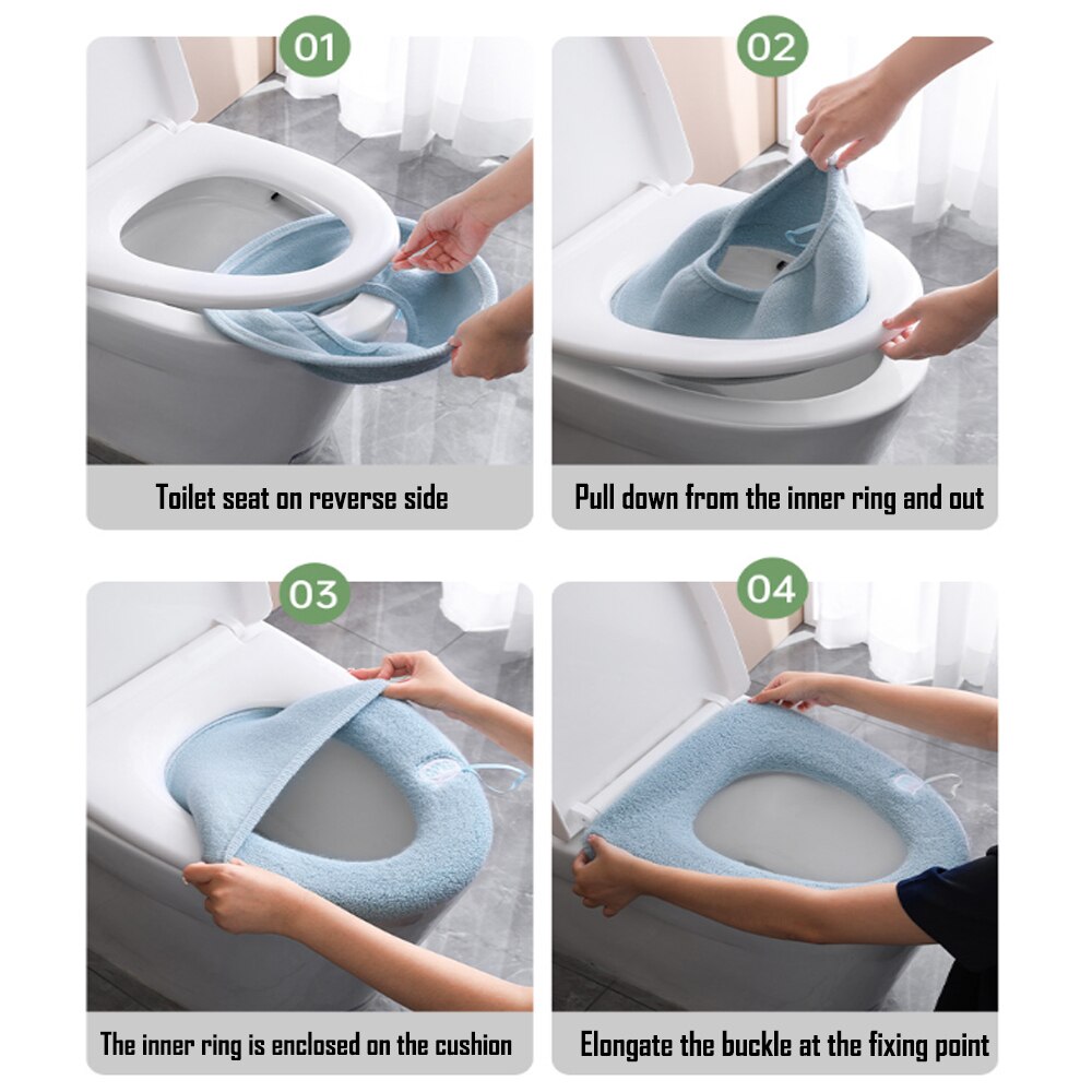 Husa colac WC Cozevdnt, Poliester, Alb - eMAG.ro