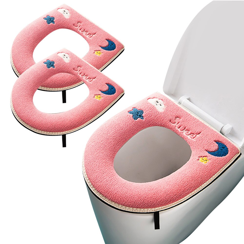 Set 2 huse colac WC Cozevdnt, Poliester, Roz - eMAG.ro