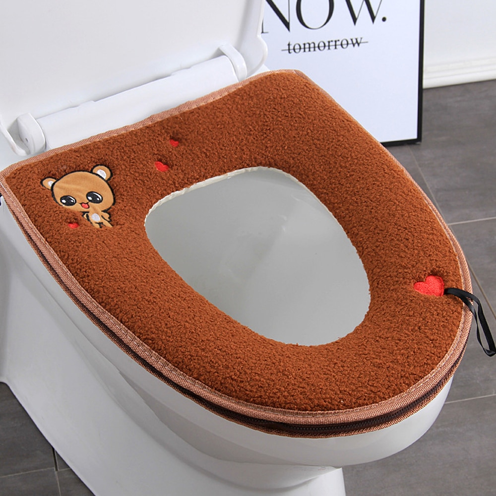 Huse colac WC, Textil, Rosu - eMAG.ro