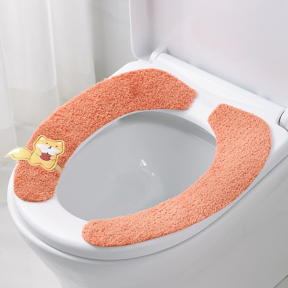 Huse colac WC, Textil, Portocaliu - eMAG.ro