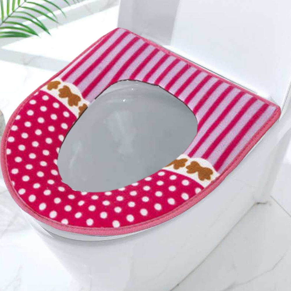 Huse colac WC, Textil, Rosu - eMAG.ro