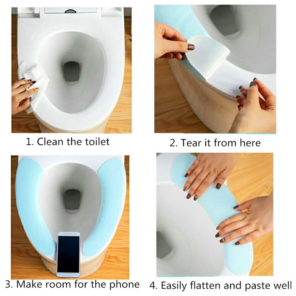 Huse colac WC, Textil, Albastru - eMAG.ro