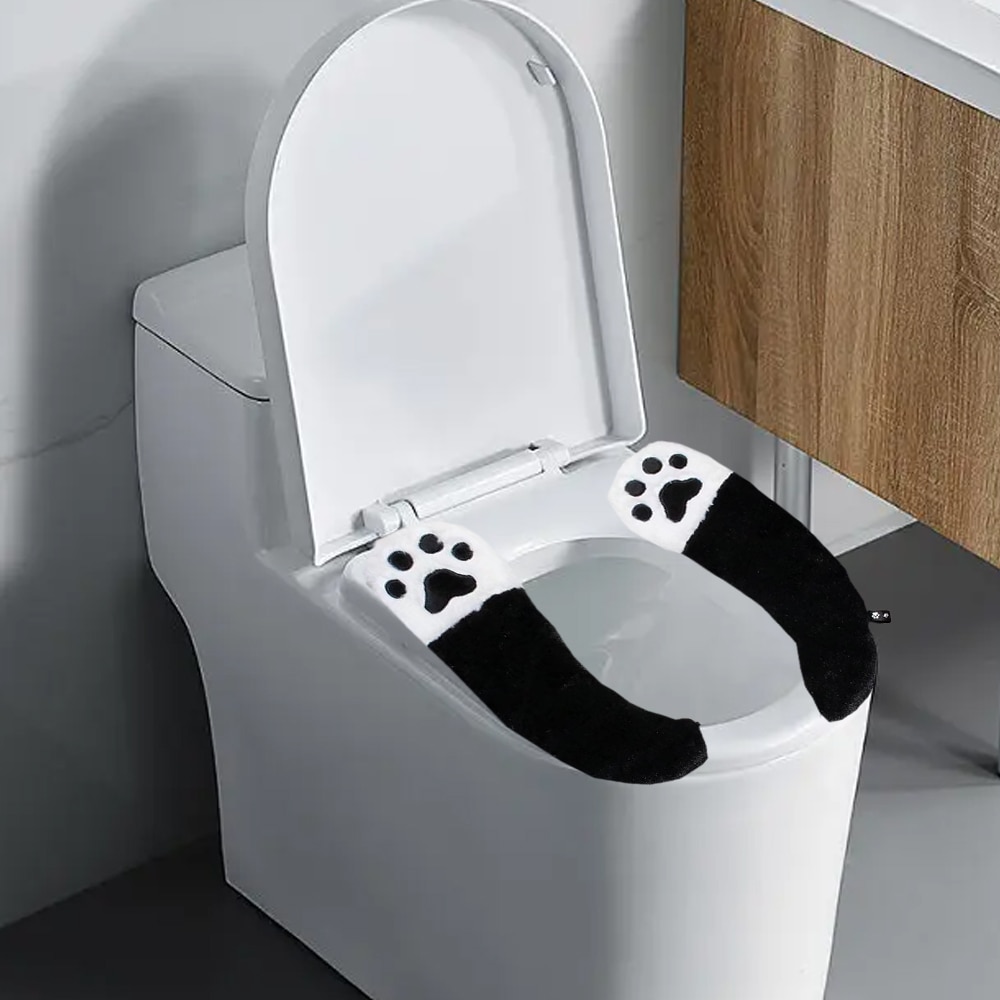 Set husa colac WC Cozevdnt, Bumbac, Negru - eMAG.ro