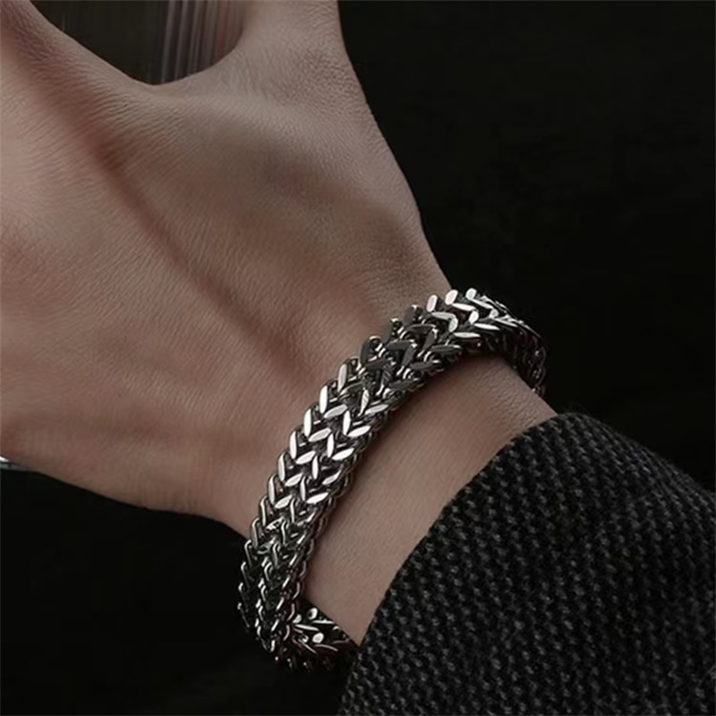 Bratari Barbati Argint, Diva4u, Buton Magnetic, Colorfast, Otel titan ...