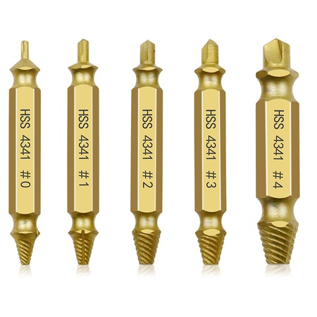 Set 5 capete bituri, Otel, 51 mm, Auriu - eMAG.ro