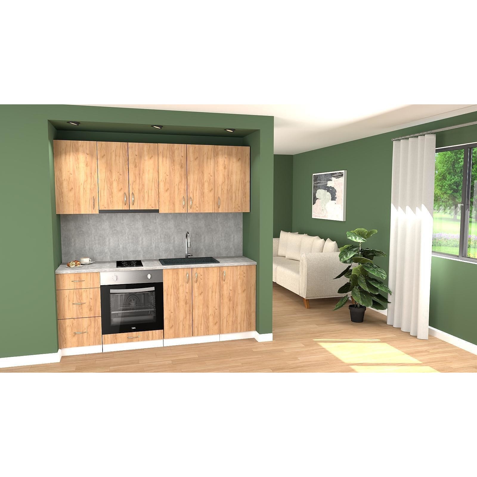 Corp de bucatarie Sani Modest Н-20/82 cm Alb si Stejar Kraft - eMAG.ro