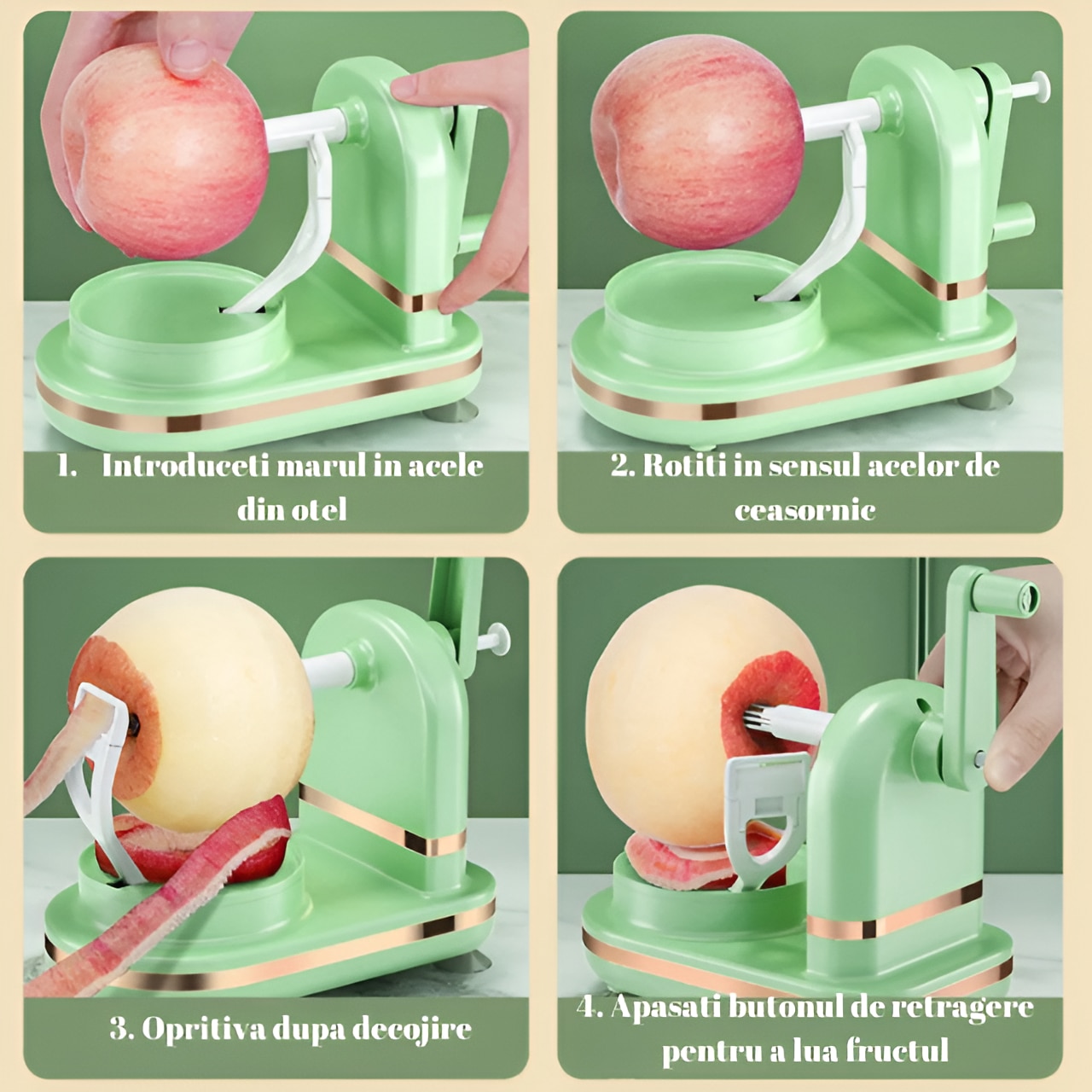 Decojitor Mere, HASEPE®, cu Lame ascutite din otel inoxidabil pentru ...