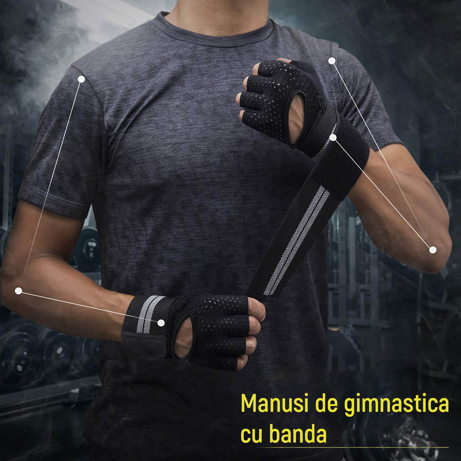 Manusi de antrenament pentru sala si fitness cu protectie palma ...