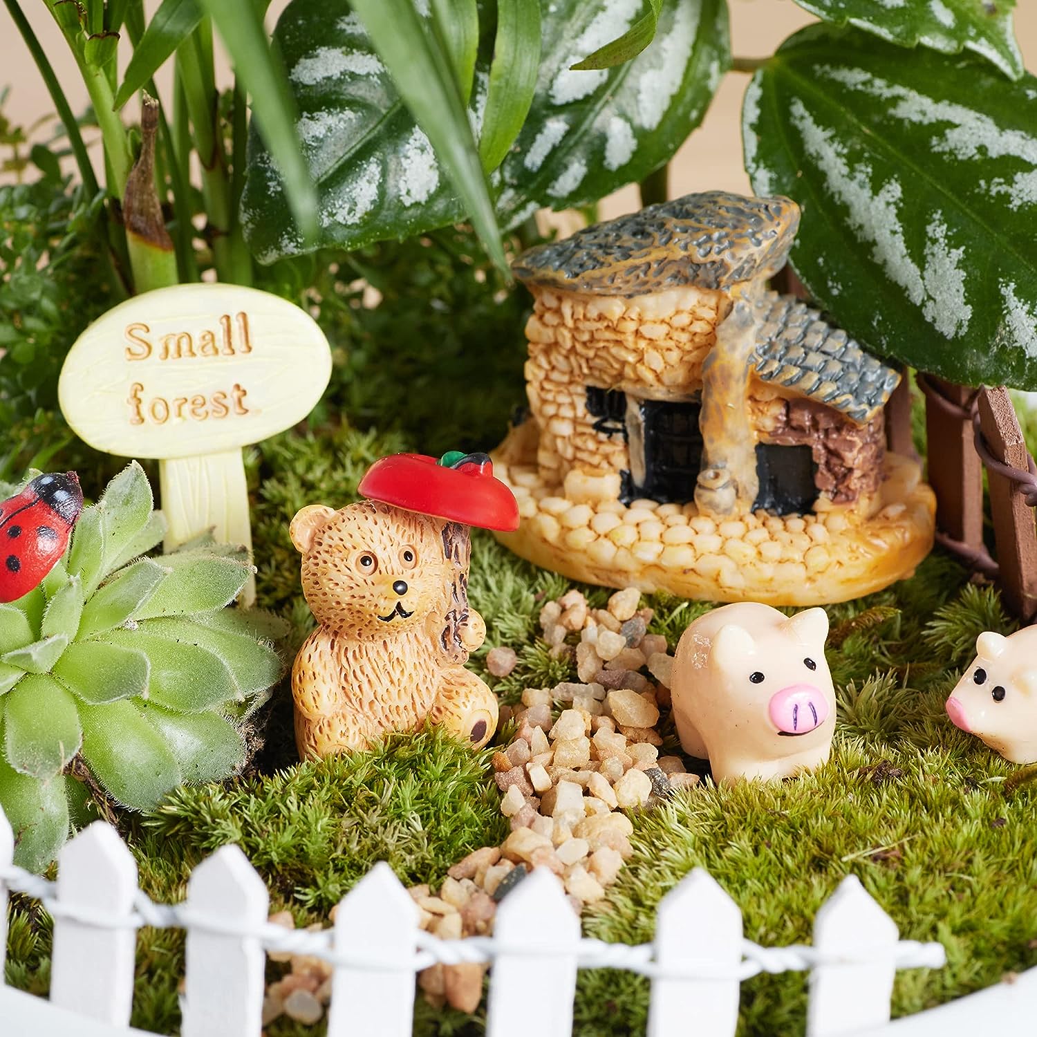 Set de accesorii de gradina in miniatura, cu dinozauri, animale de ...