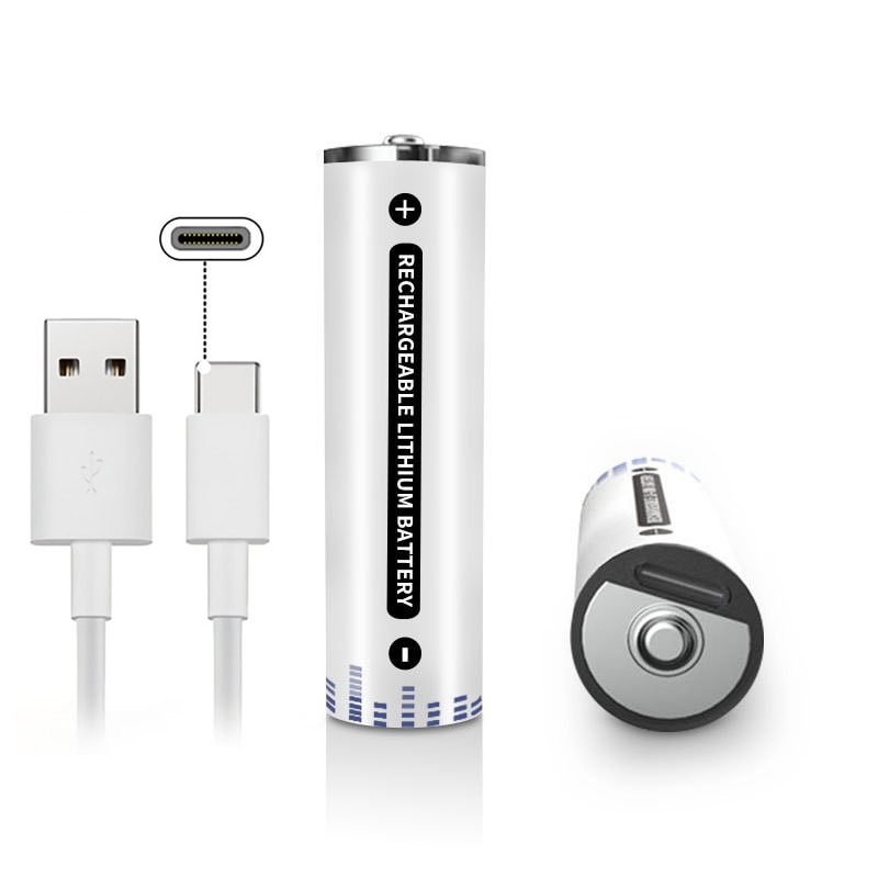 Set 2 acumulatori AA 1.5V, 2200 mWh, Li-Ion cu incarcare USB - eMAG.ro