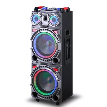 Boxa Bluetooth Mare, 2 difuzoare de 15", Microfon inclus, Bass Puternic ...