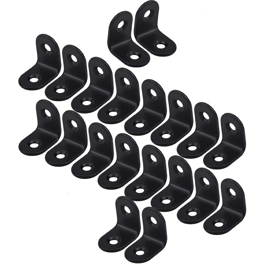 Set 20 coltare pentru fixare mobila, Fier, 20 x 20 mm, Negru - eMAG.ro