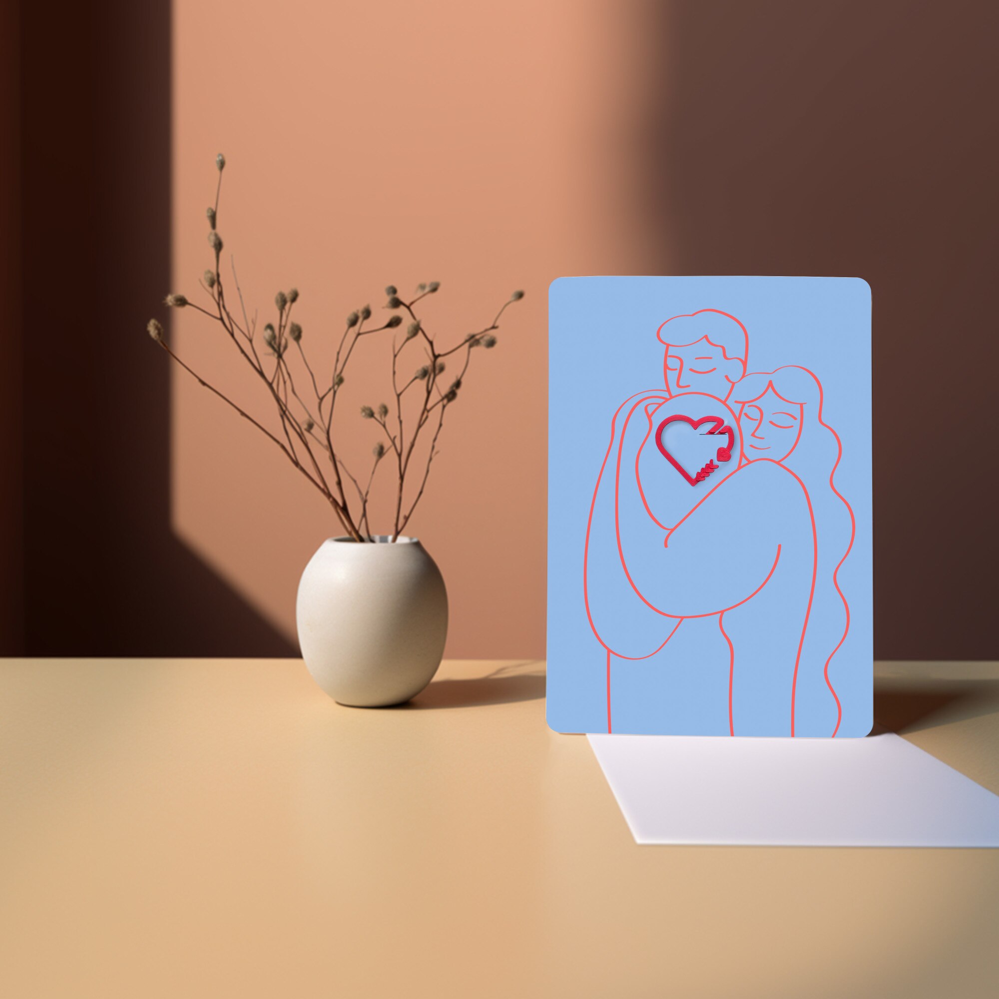 Felicitare Hug You cu semn de carte sageata inima rosie 10x15,5cm - eMAG.ro