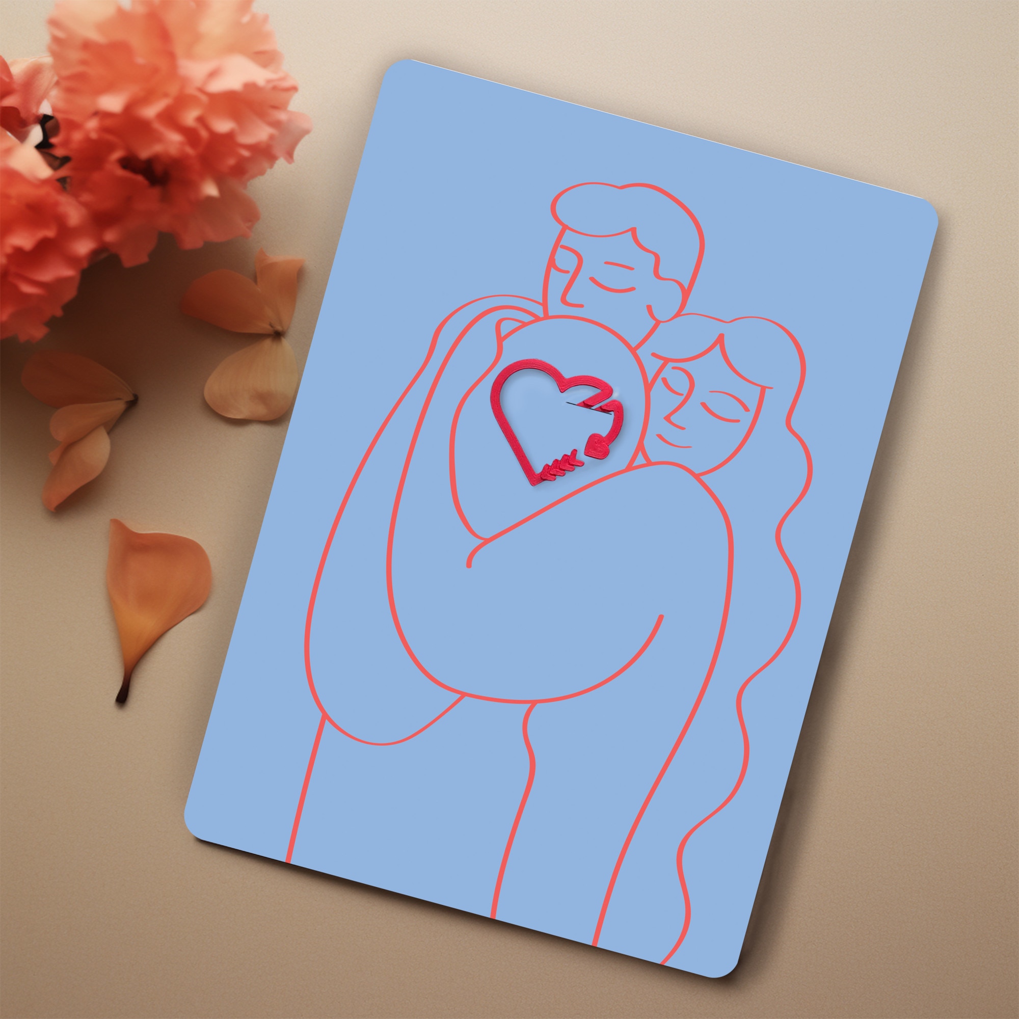 Felicitare Hug You cu semn de carte sageata inima rosie 10x15,5cm - eMAG.ro