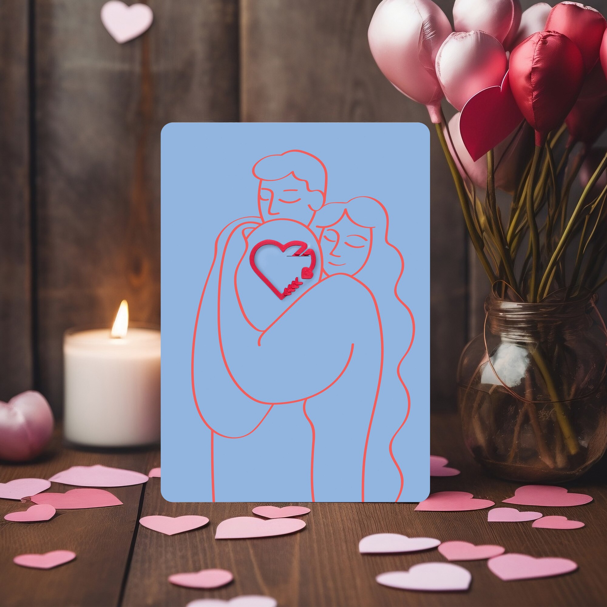 Felicitare Hug You cu semn de carte sageata inima rosie 10x15,5cm - eMAG.ro