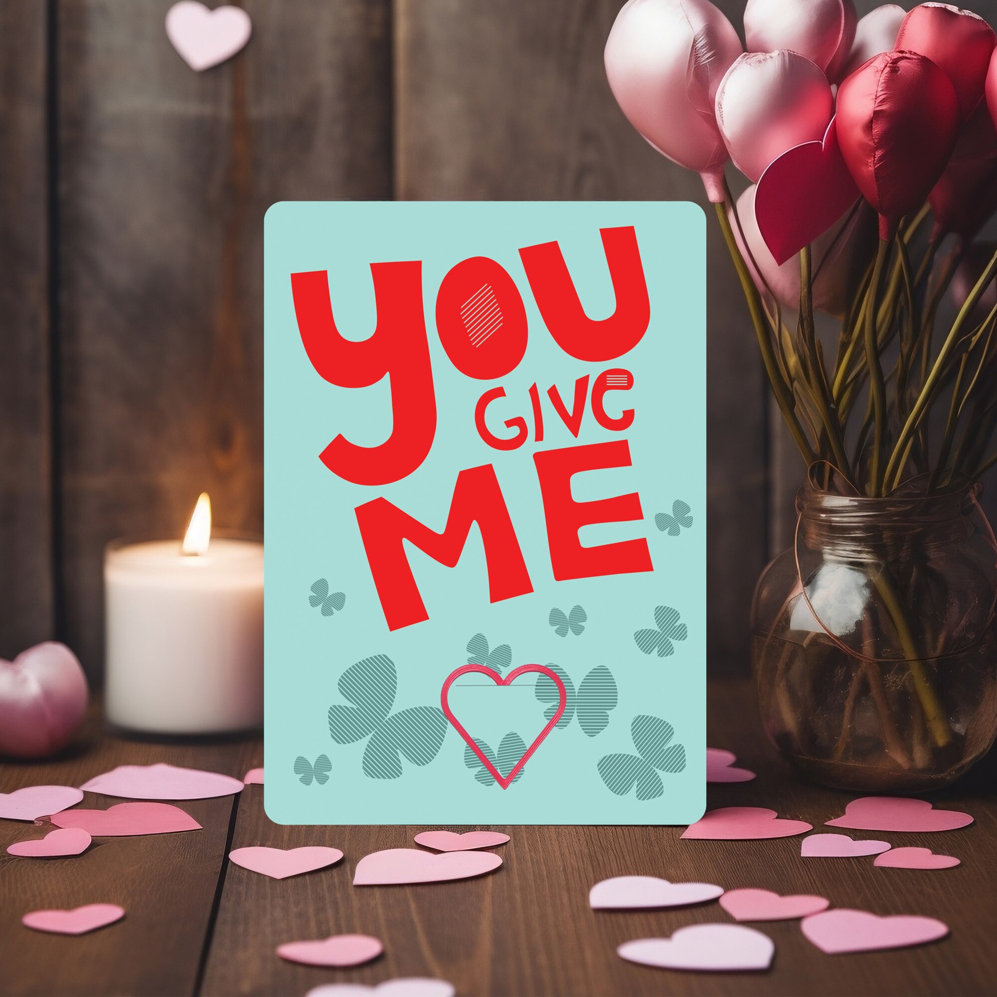 Felicitare Give me butterfly cu semn de carte inima rosie 10x15,5cm ...