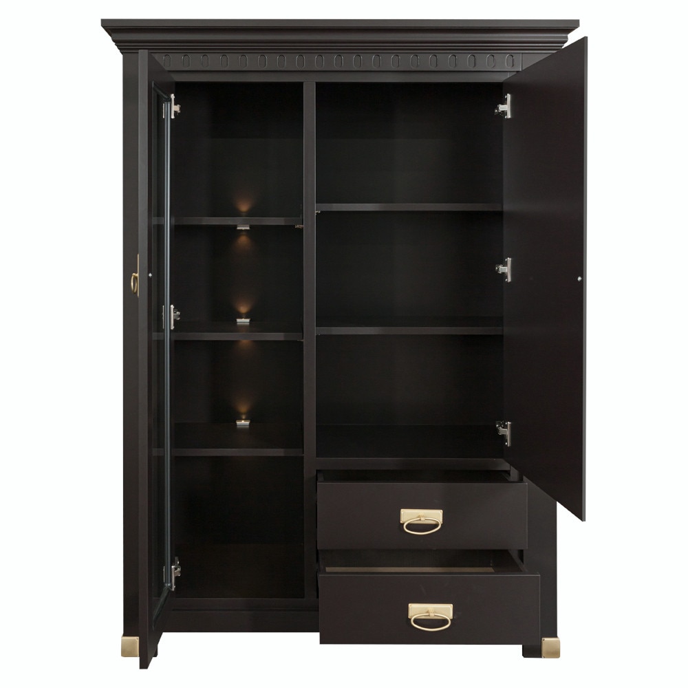 Comoda Bar Saint Tropez Cu 2 Usi Si 2 Sertare Negru, Vopsit, 111 Cm ...