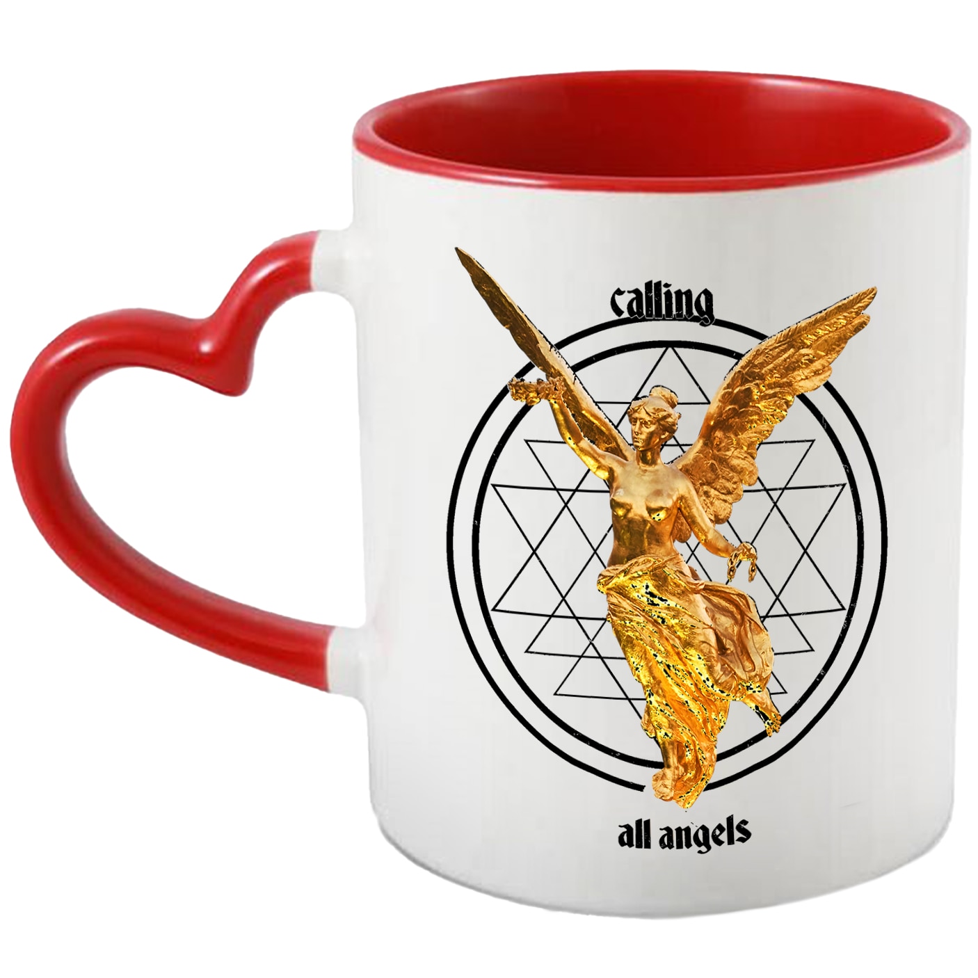 Cana Cu Mesaj Calling All The Angels, Sulptura De aur Inger, Silueta ...