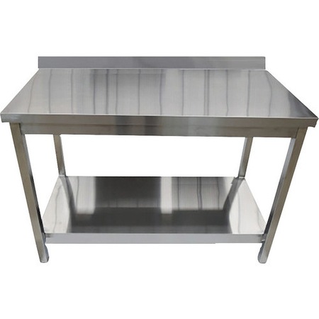 Masa Inox cu Rebord cu 1 Polita 60x60x85 cm - eMAG.ro