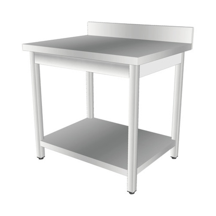 Masa Inox cu Rebord cu 1 Polita 60x60x85 cm - eMAG.ro