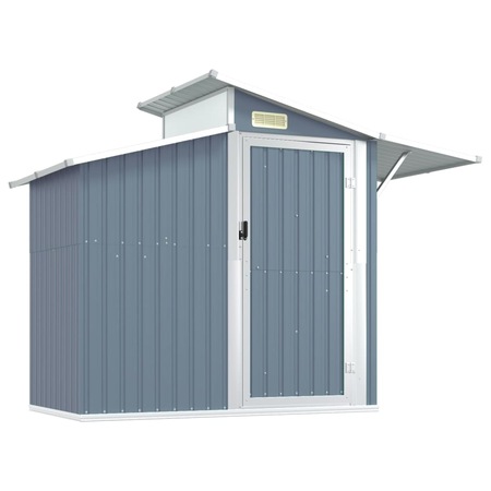 Sopron de gradina vidaXL, gri, 270x130x208,5 cm, otel galvanizat, 41.52 ...