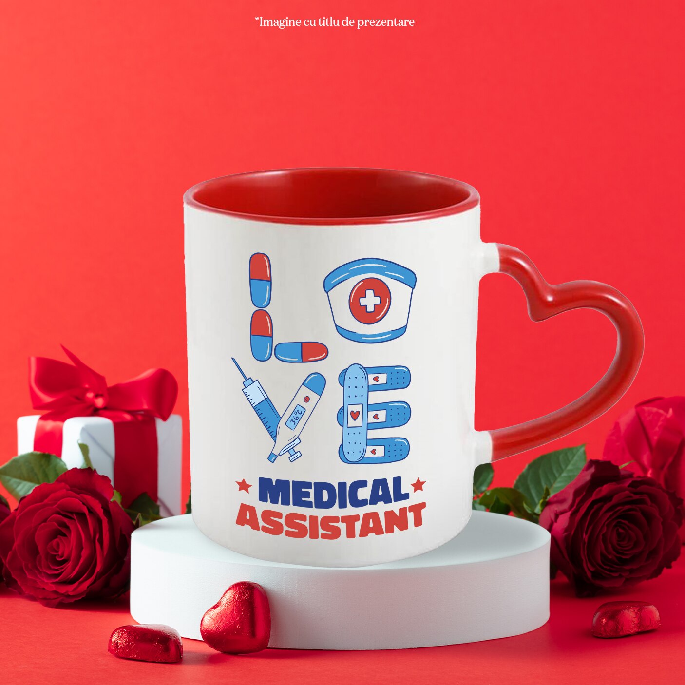 Cana Asistent Medical, Love Assistant, Ceramica, 330 ml, Multicolor cu ...