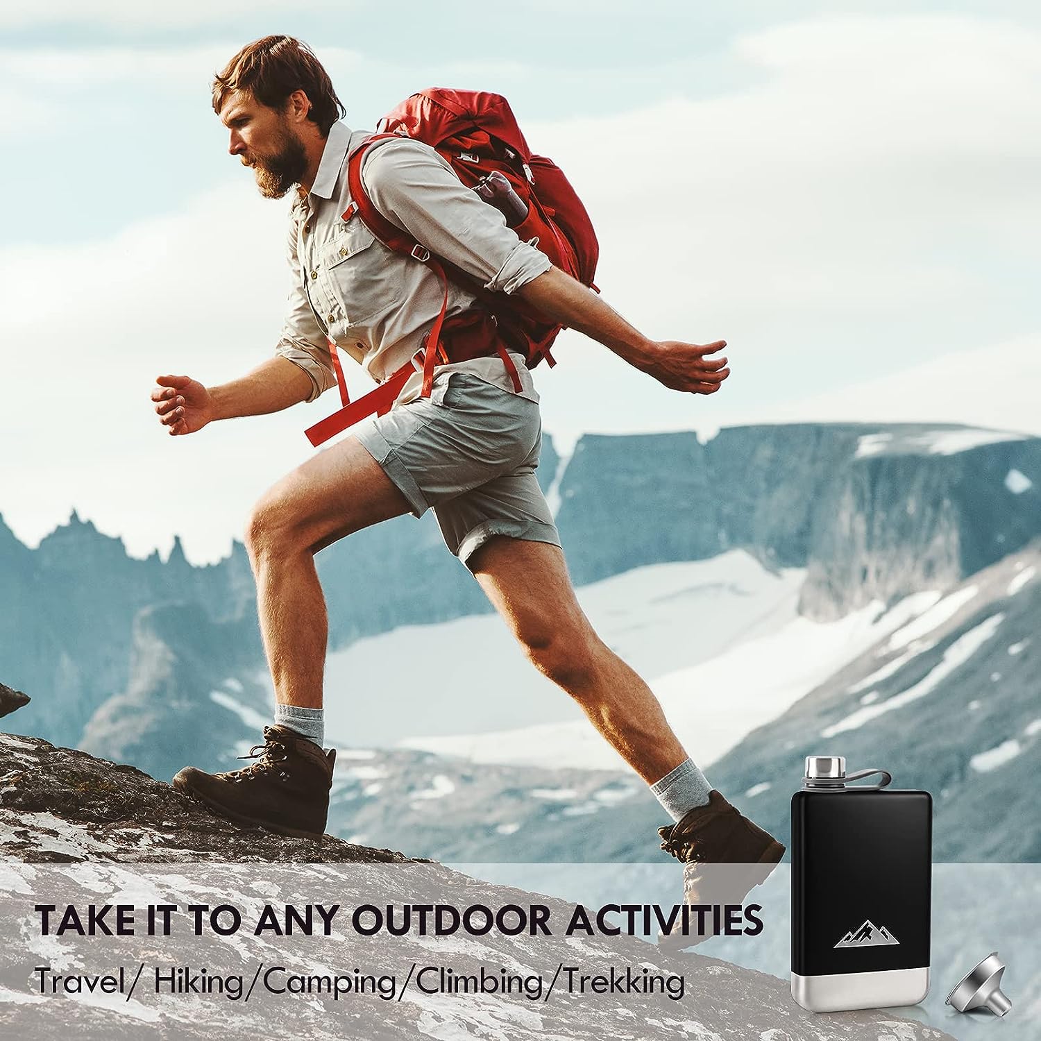 Plosca inox pentru alcool, 227 ml, negru - eMAG.ro