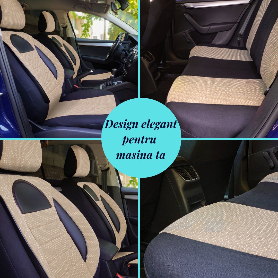 Set huse scaune auto Smartic®, Racing, 11 piese, universal, compatibile ...