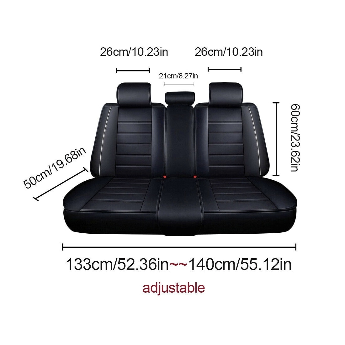 Set Huse Auto Fata Spate Universale Linii, Piele eco, Negru cusaturi ...