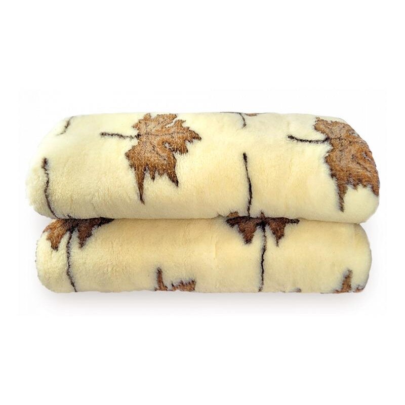 Patura din lana naturala, model frunza de artar, 200x220 cm - eMAG.ro