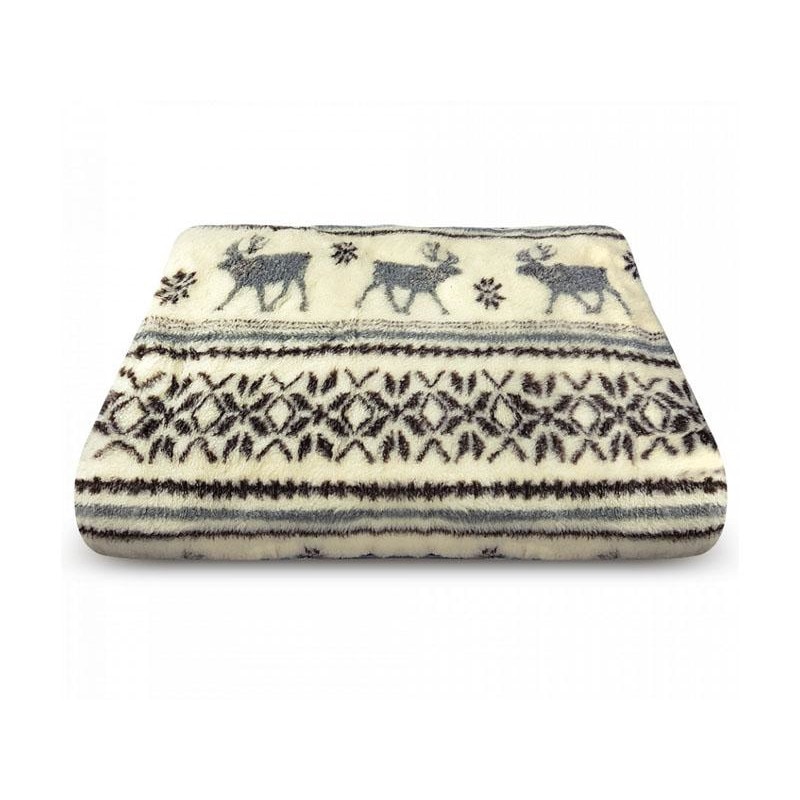 Patura din lana naturala, model Ren, 200x220 cm - eMAG.ro