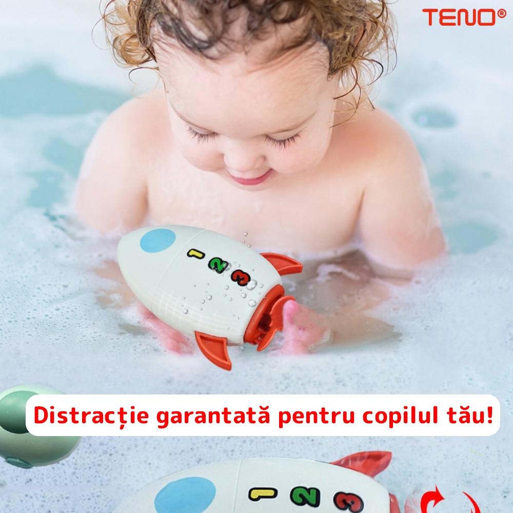 Jucarie de Baie pentru Copii Teno®, Racheta Inotatoare, interactiva ...