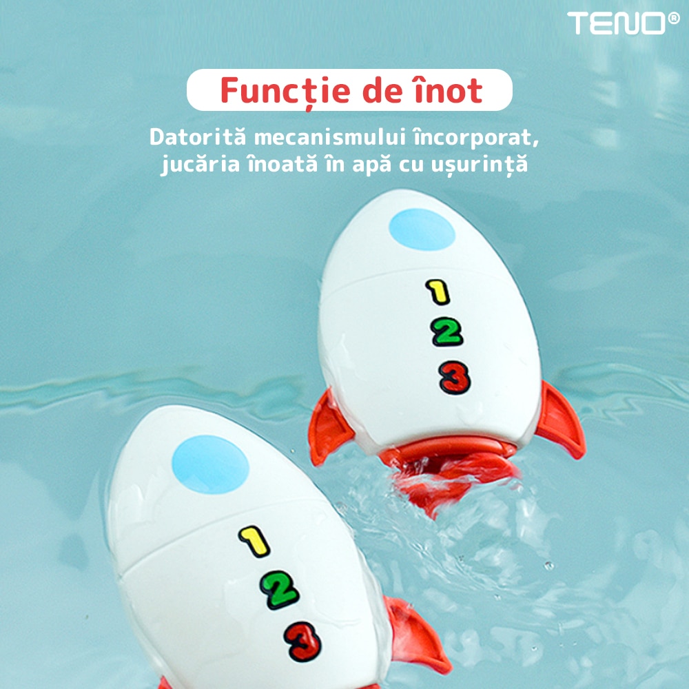 Jucarie de Baie pentru Copii Teno®, Racheta Inotatoare, interactiva ...