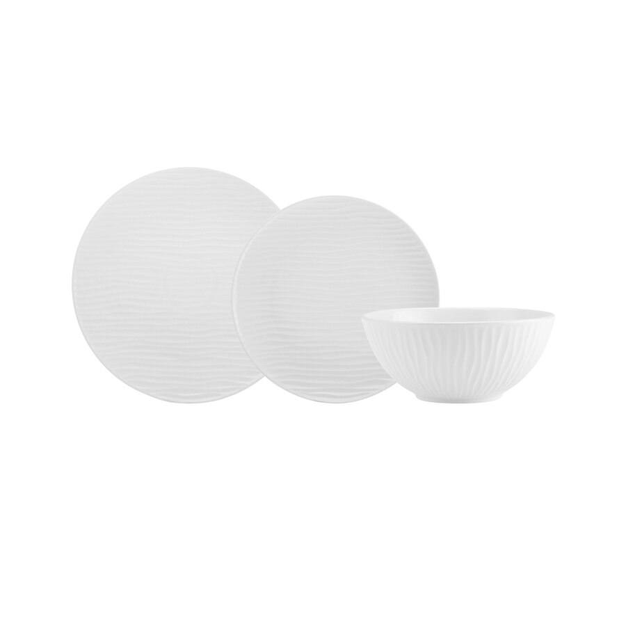 Set 24 piese vesela pentru 6 persoane Ripple, Karaca, Portelan, Alb ...